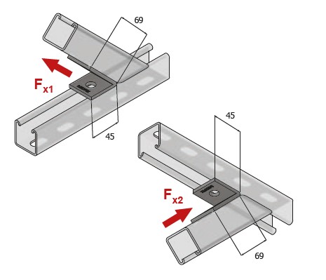 AB219 MX Channel Bracket - 45 Degree | Channel Brackets - MIDFIX
