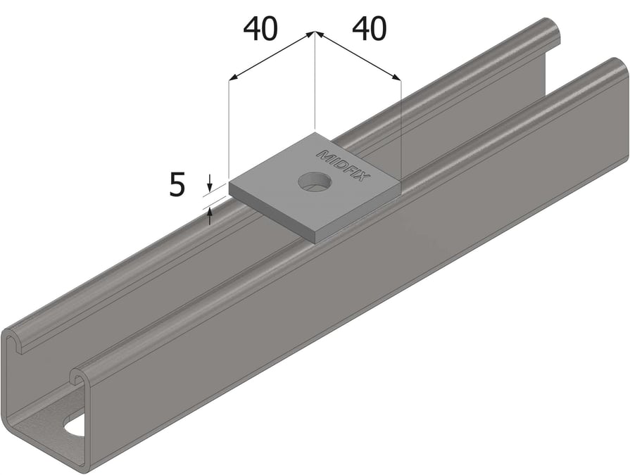 FB101 5mm Square Channel Plates | hot dip galvanised - MIDFIX