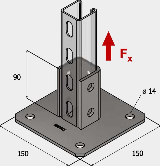 FP604/41 MX Channel Base Support - Single - MIDFIX