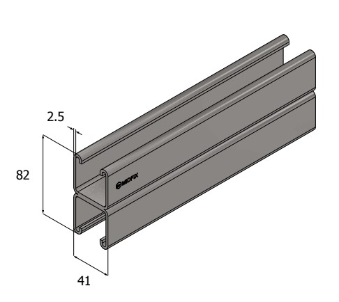HB41G 41x41x2.5 Back to Back Channel Section - MIDFIX